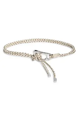 Nordstrom Woven Leather Tie Belt Ivory
