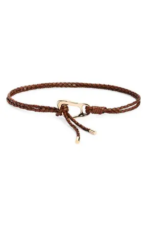 Nordstrom Woven Leather Tie Belt - Rust Bisque