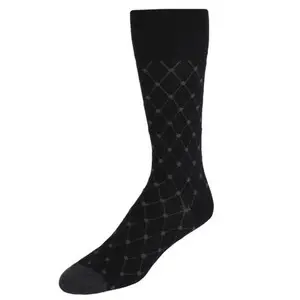 TRAFALGAR Ciel Diamond Patterned Merino Wool Mid-Calf Socks