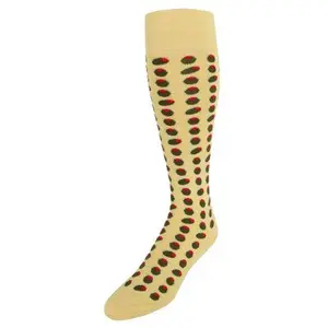 Trafalgar Happy Hour Martini Olives Over-the-calf Mercerized Cotton Novelty Socks - Yellow