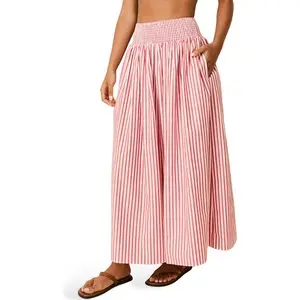 Solid & Striped The Noreen Cotton Maxi Skirt - Lipstick Red