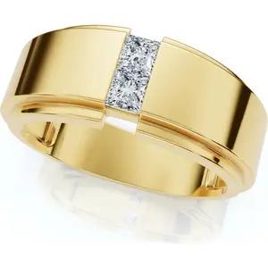 BLISS DIAMOND 14k Gold 1ct Princess Cut Lab Grown Diamond Band Ring - 14k Yellow Gold