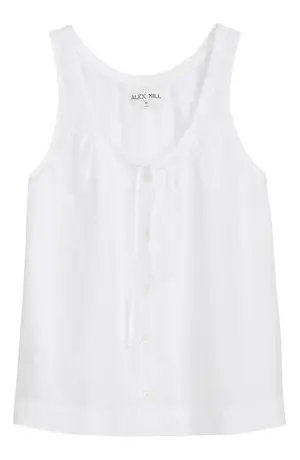 ALEX MILL Sidney Tie Neck Sleeveless Linen Top