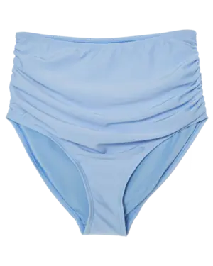 NANI Ruched High-rise Bikini Bottom - Celeste