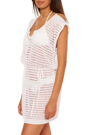 BECCA By Rebecca Virtue Playa Open Stitch Cover-up Minidress