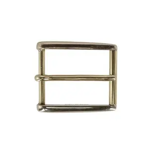 Trafalgar 35mm Rectangular Classic Solid Brass Roller Harness Belt Buckle - Polished Brass