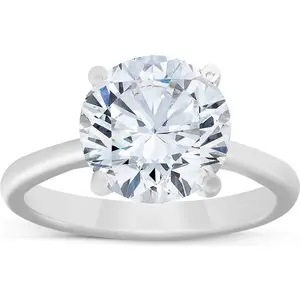 BLISS DIAMOND 4ct Solitaire Moissanite 14k Gold Ring 10mm - 14k White Gold