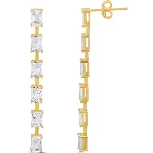 SHYMI Emerald Bar Drop Earrings - Gold