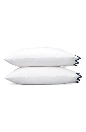 MATOUK Aziza Set Of 2 Pillowcases - Navy