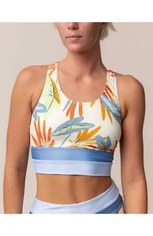 NANI Cut Back Crop Swim Top - Eden