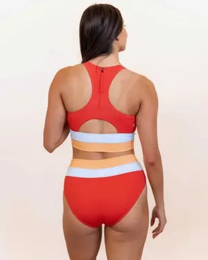 NANI Cut Back Crop Swim Top - Piper