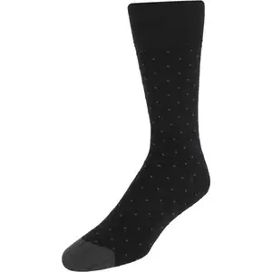Trafalgar Croix Polka Dot Patterned Merino Wool Socks Black With Charcoal Dots