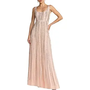 Pink Striped Evening Gowns