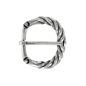 Trafalgar 40mm Italian Solid Brass Twisted Harness Belt Buckle - English Silver