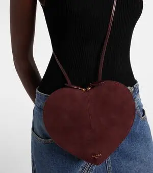 Alaïa Le Coeur Suede Shoulder Bag