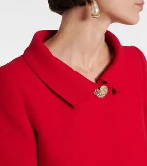 Valentino Garavani Crepe Couture Embellished Blazer - Red
