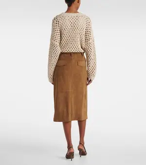 Brunello Cucinelli Suede Midi Skirt