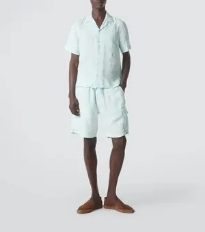 Vilebrequin Linen Cargo Shorts - Blue