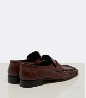 THE ROW Soft Leather Loafers - Brown