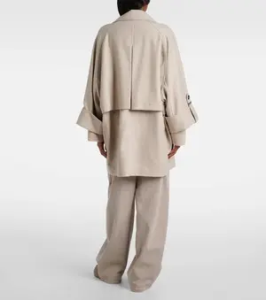 Brunello Cucinelli Oversized Wool Coat - Beige