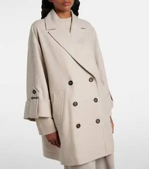 Brunello Cucinelli Oversized Wool Coat - Beige
