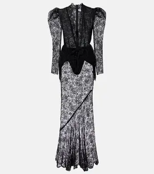 Alessandra Rich Lace Maxi Gown