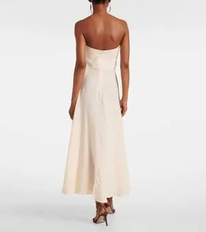 Johanna Ortiz Embellished Linen Maxi Dress