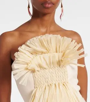 Johanna Ortiz Embellished Linen Maxi Dress