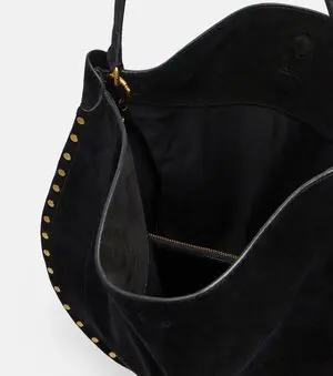 Isabel Marant Étoile Oskan Soft Medium Suede Shoulder Bag - Black