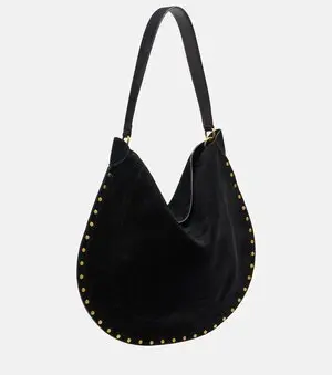 Isabel Marant Étoile Oskan Soft Medium Suede Shoulder Bag - Black