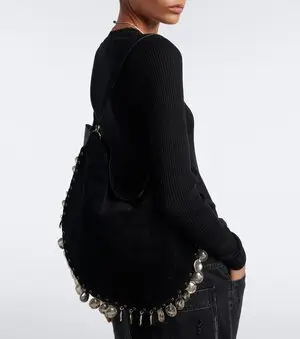 Isabel Marant Étoile Oskan Soft Medium Suede Shoulder Bag - Black