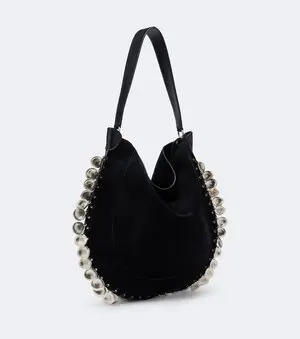 Isabel Marant Étoile Oskan Soft Medium Suede Shoulder Bag - Black