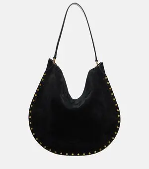 Isabel Marant Étoile Oskan Soft Medium Suede Shoulder Bag - Black