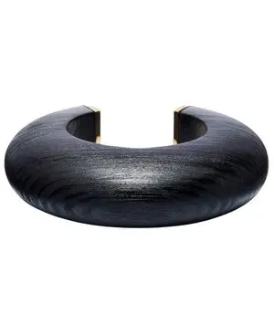 Alaïa Bumper Wooden Bangle - Brown
