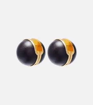 Alaïa Sphere Wood Earrings - Brown