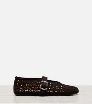 Alaïa Vienne Suede Ballet Flats - Black