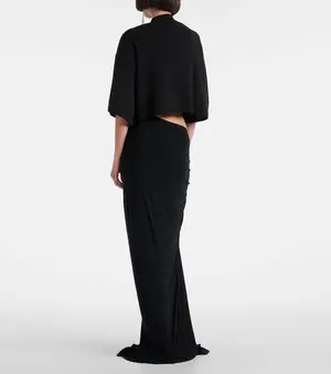 Alaïa Gathered Jersey Maxi Skirt - Black
