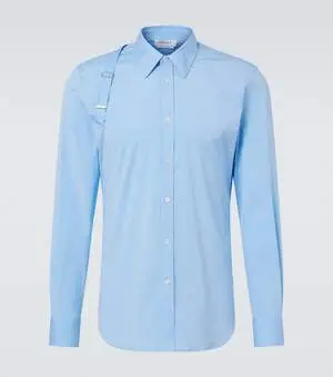 Alexander McQueen Cotton-blend Poplin Shirt - Blue