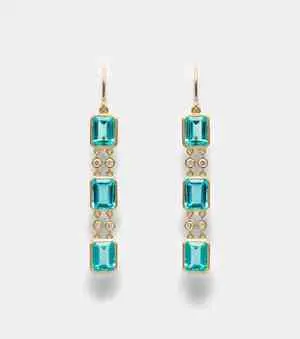 Ileana Makri Sofia Apatite And Diamond Drop Earrings - Multicoloured