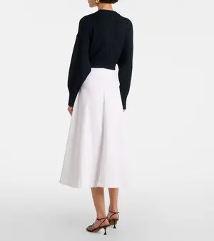 Altuzarra Varda Cotton-blend Midi Skirt - White