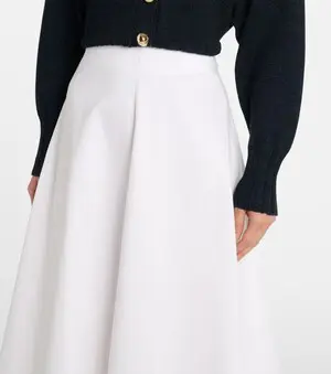 Altuzarra Varda Cotton-blend Midi Skirt - White
