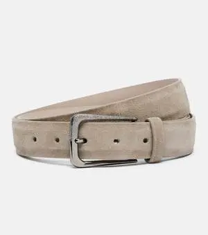 Brunello Cucinelli Suede Belt - Grey
