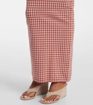Alaïa Gingham Maxi Dress - Red