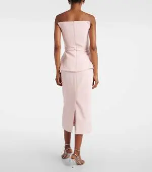 Safiyaa Belted Crêpe Midi Dress
