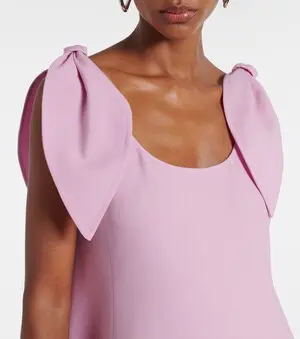 Oscar De La Renta Bow-detail Wool-blend Maxi Dress - Pink