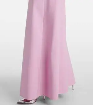 Oscar De La Renta Bow-detail Wool-blend Maxi Dress - Pink