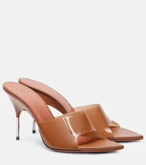 Amina Muaddi Bianca 95 Mules - Brown