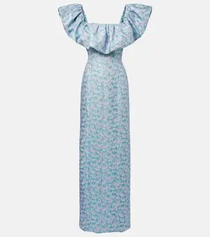MARKARIAN Rowan Floral Brocade Gown - Blue