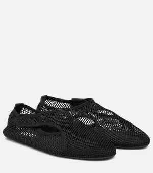 Alaïa Fishnet Slip-on Shoes - Black