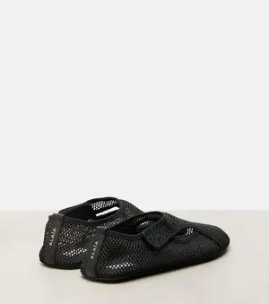Alaïa Fishnet Slip-on Shoes - Black